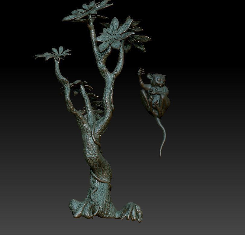 tarsier on a tree 3D model 3D printable | CGTrader