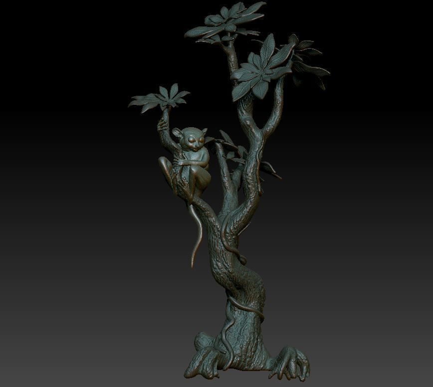 tarsier on a tree 3D model 3D printable | CGTrader
