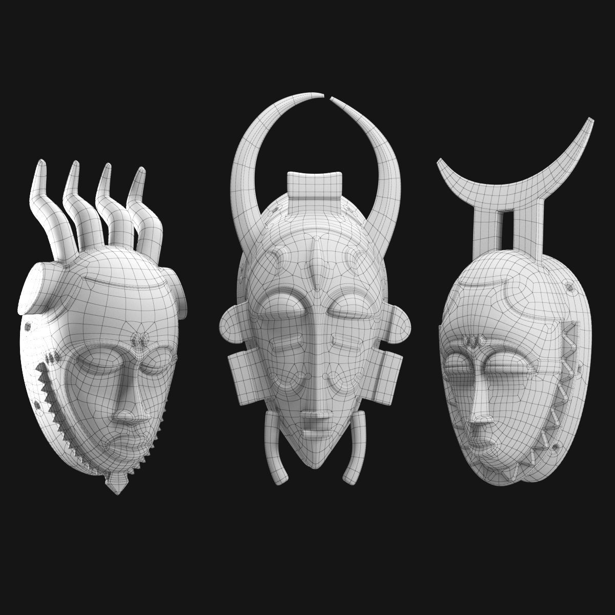 Full African Masks Collection 3D model | CGTrader