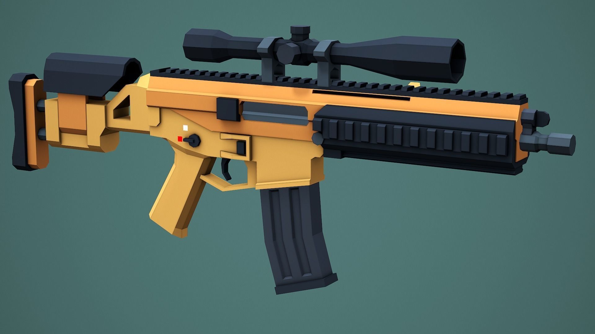 3D model Stylized Modular ACR Rifle Low Poly Mobile Ready VR / AR / low ...