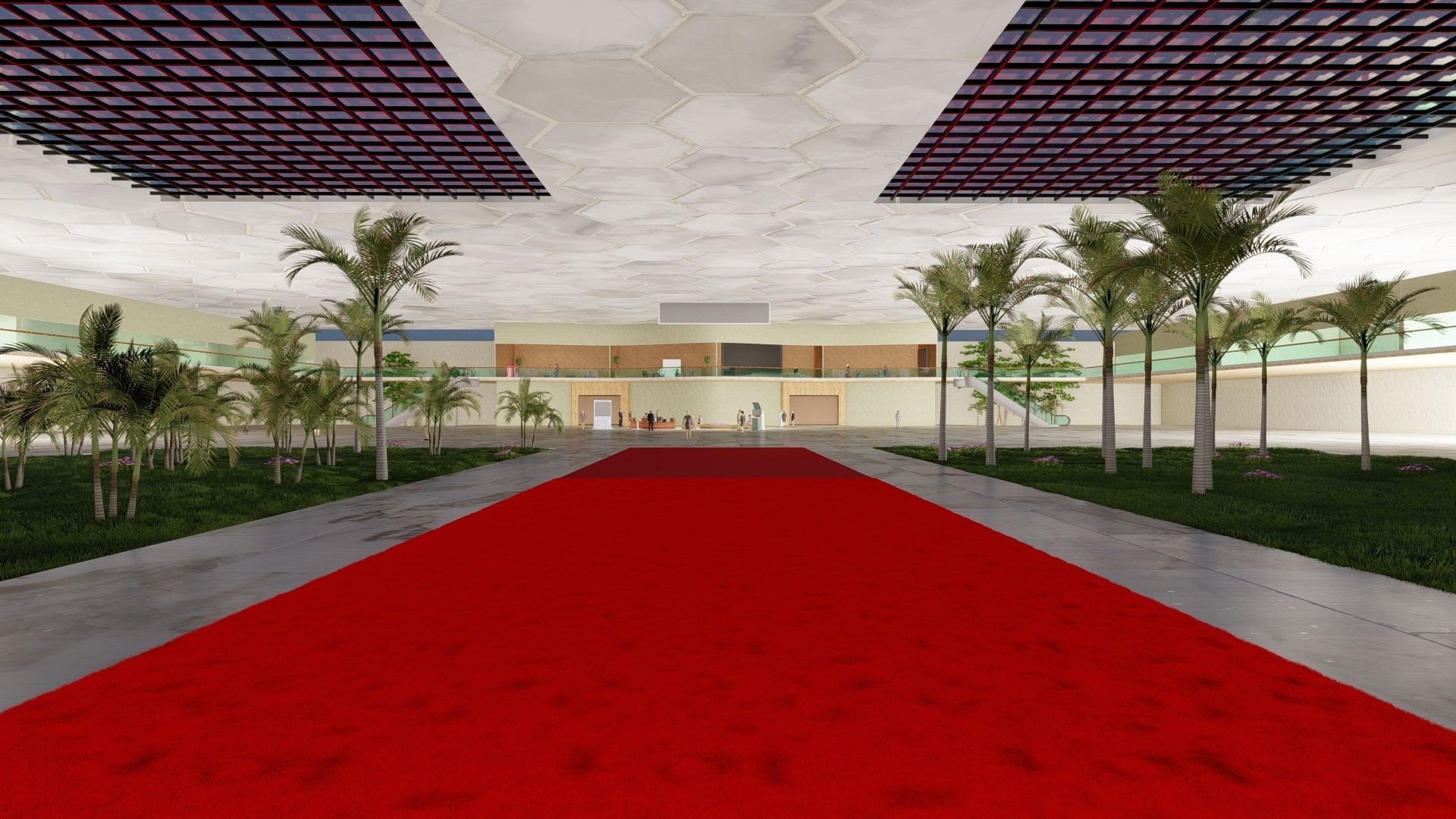 3d scene of lobby interior ready for virtual events 3D model animated ...