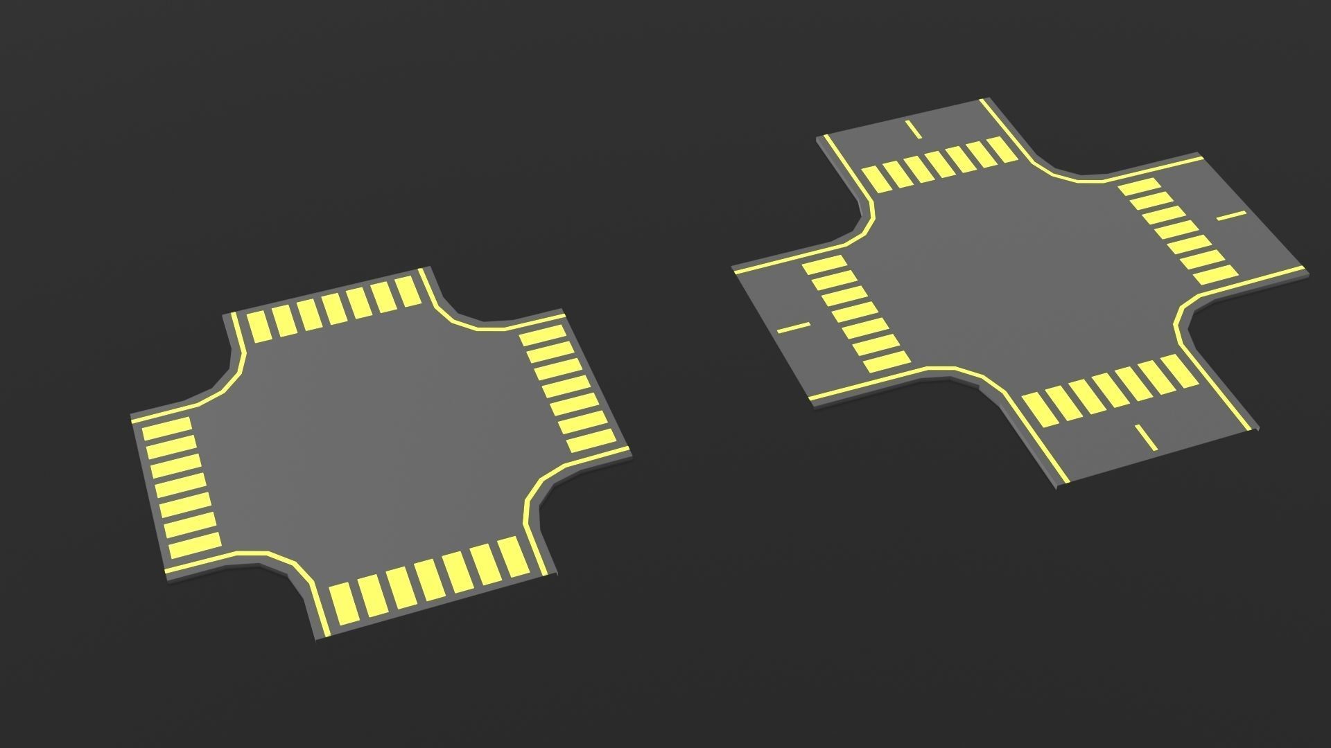 3D model Modular road pack VR / AR / low-poly | CGTrader