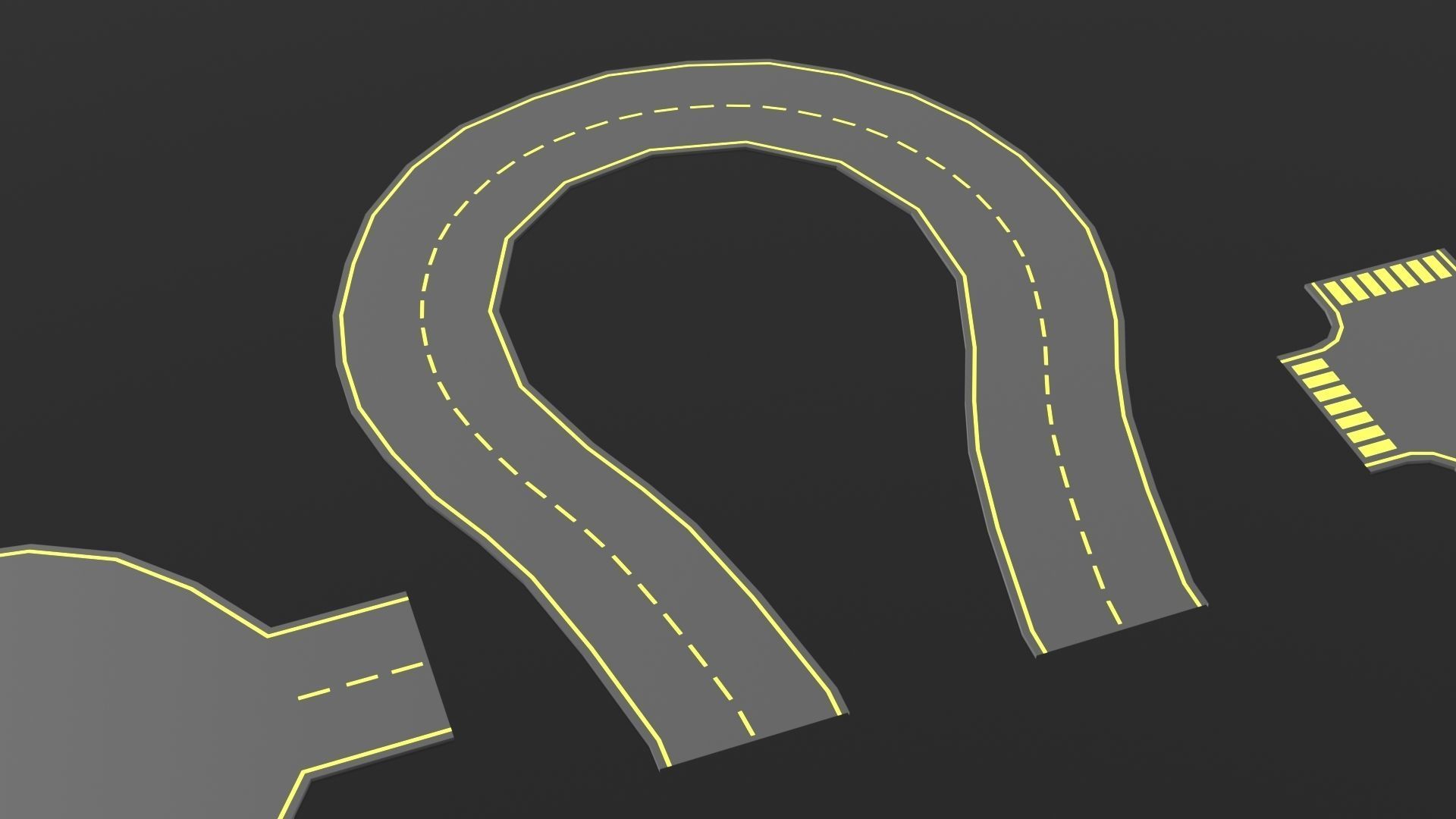 3D model Modular road pack VR / AR / low-poly | CGTrader