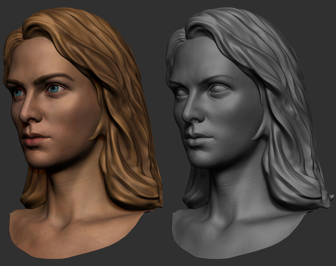 3D model Female Head Base Sculpt 02 VR / AR / low-poly | CGTrader