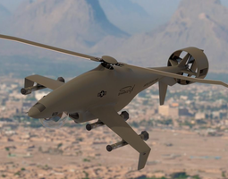 X-50A Dragonfly UAV 3D Model LWO LW LWS | CGTrader.com