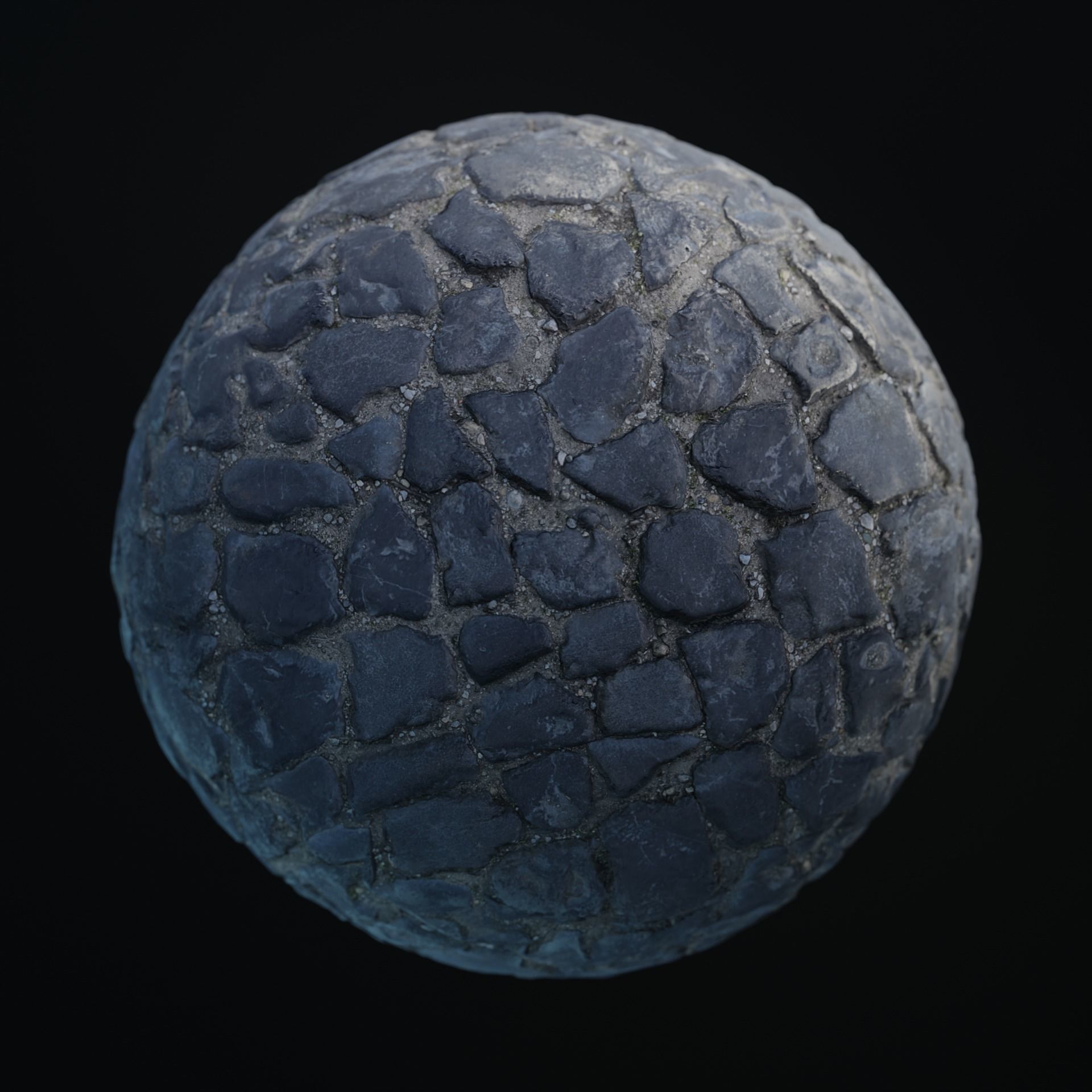 Black cobblestone seamless PBR texture Texture | CGTrader