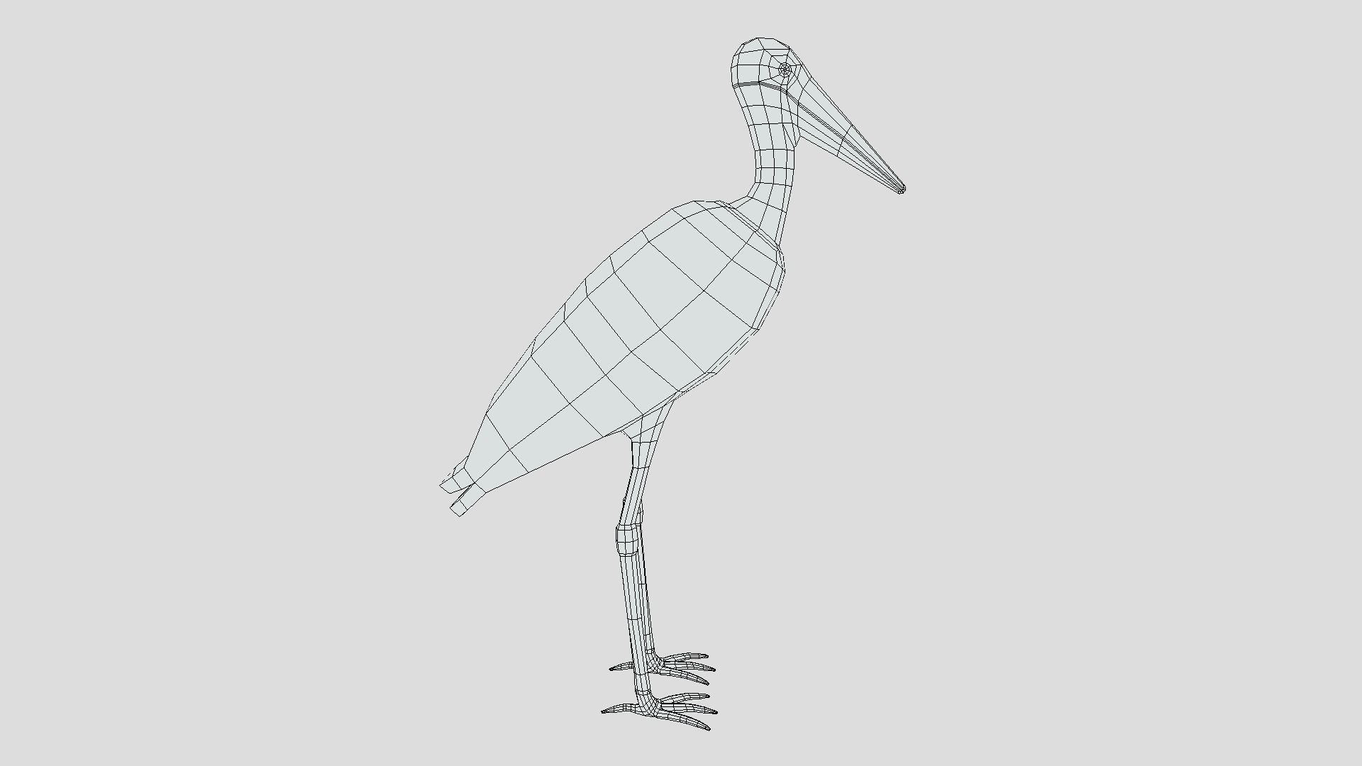 3D model Low Poly Cartoon Marabou Stork VR / AR / low-poly | CGTrader