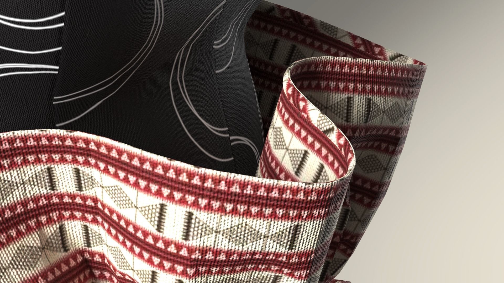 Womens black jumpsuit with an Arabic sadu print 3D model | CGTrader