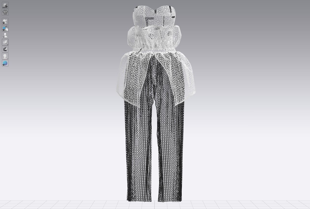 Womens black jumpsuit with an Arabic sadu print 3D model | CGTrader