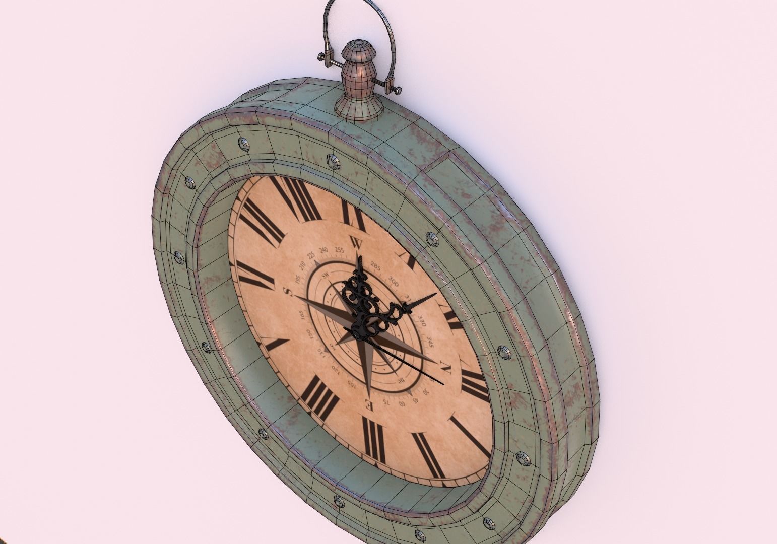 Low Poly Old Clock wall free VR / AR / low-poly 3D model | CGTrader