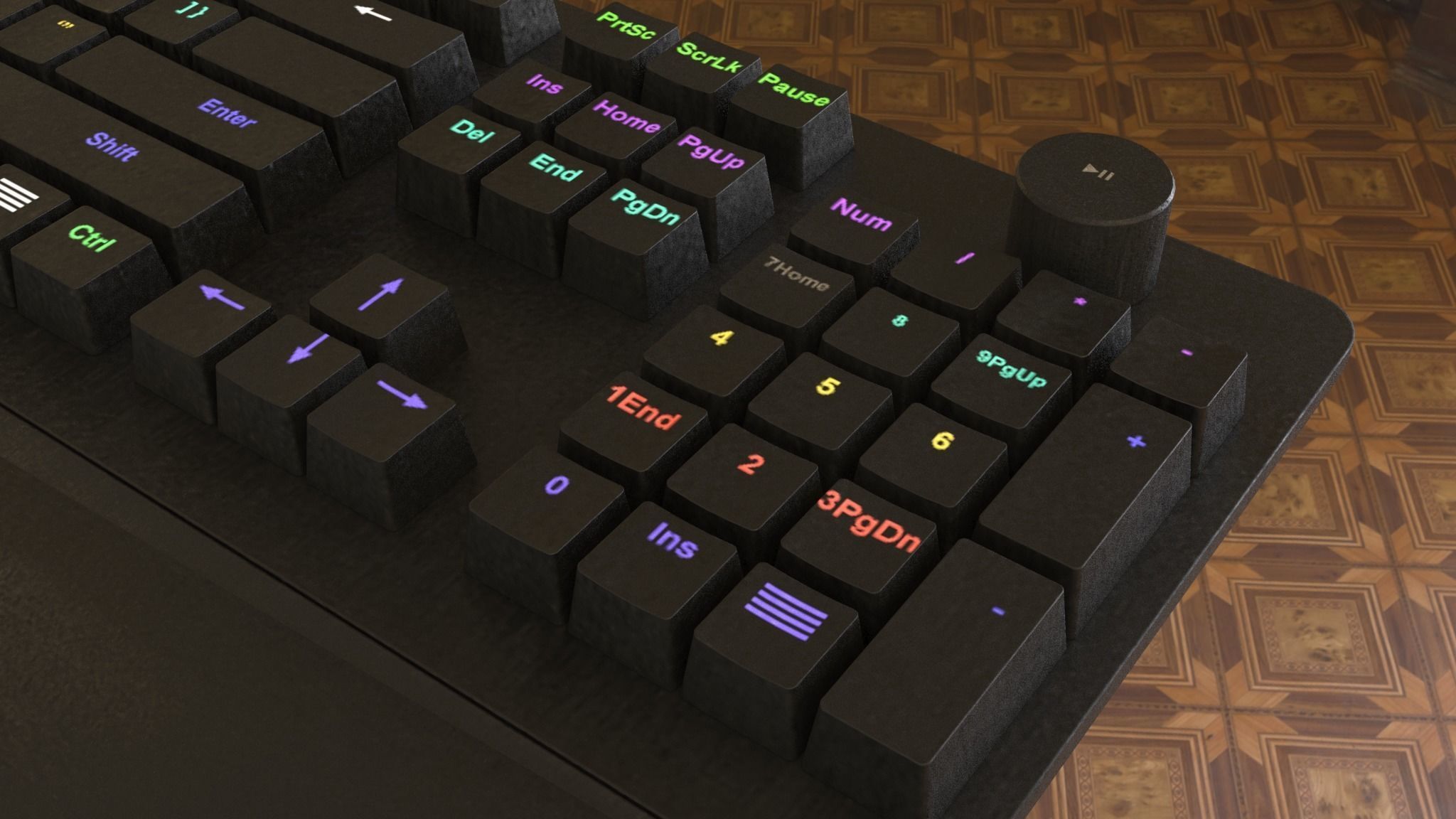3D model Mechanical Keyboard with Lights VR / AR / low-poly | CGTrader