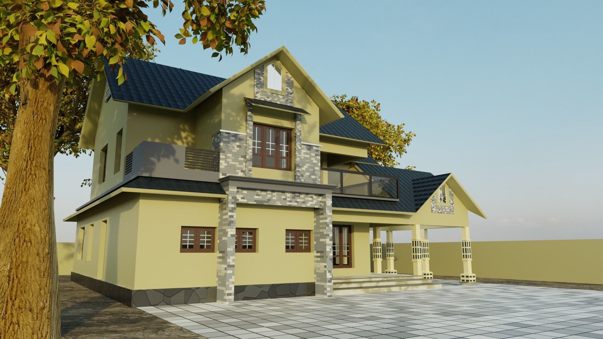 two floor house model free VR / AR / low-poly 3D model | CGTrader