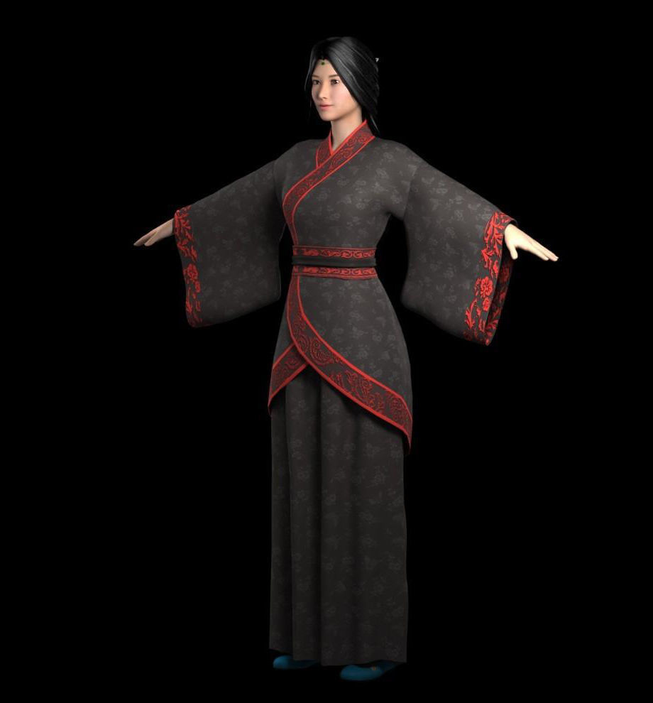 Chinese Hanfu beauty 3D model | CGTrader