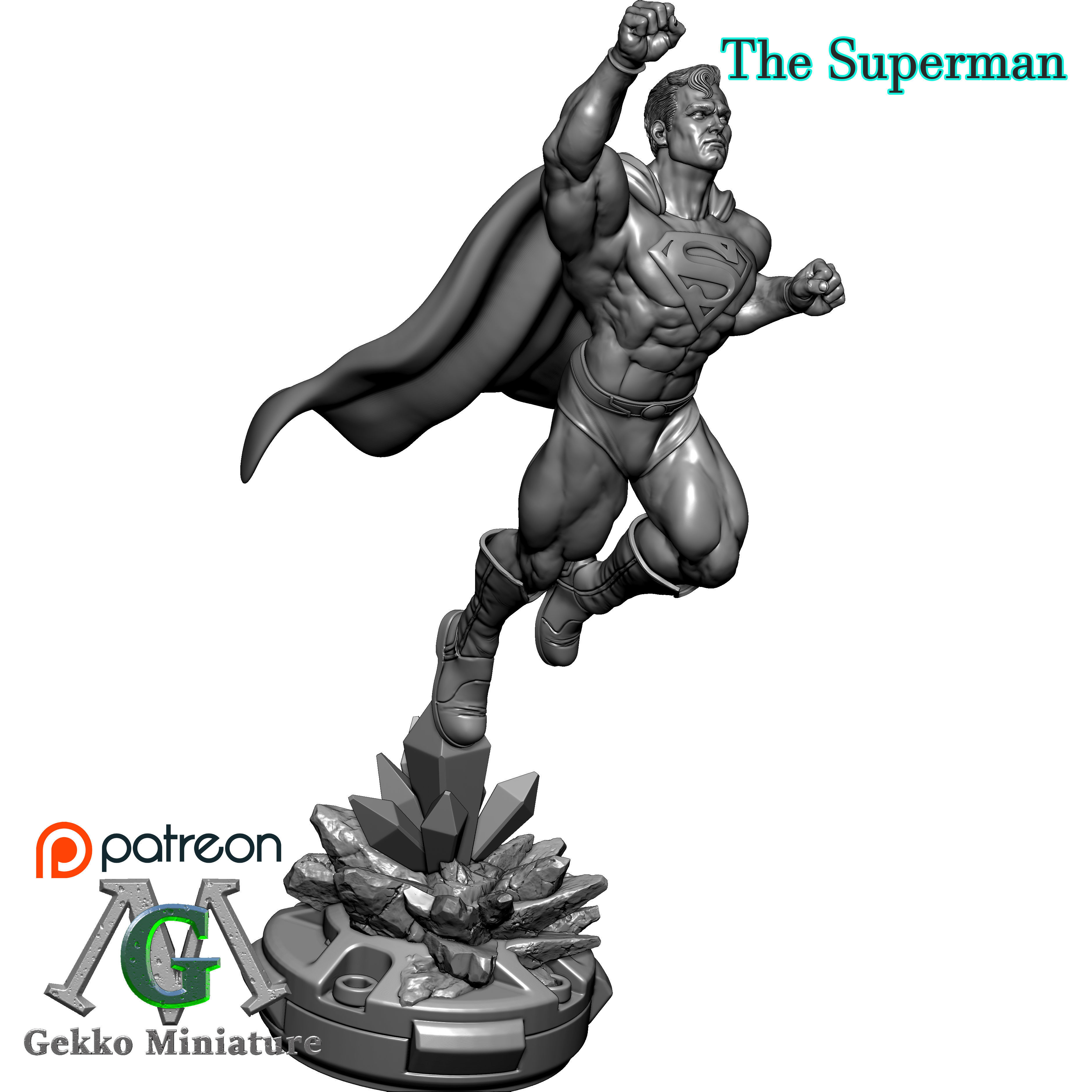 Superman 75mm STL 3D Printing for Tabletop Gaming 3D model 3D printable ...