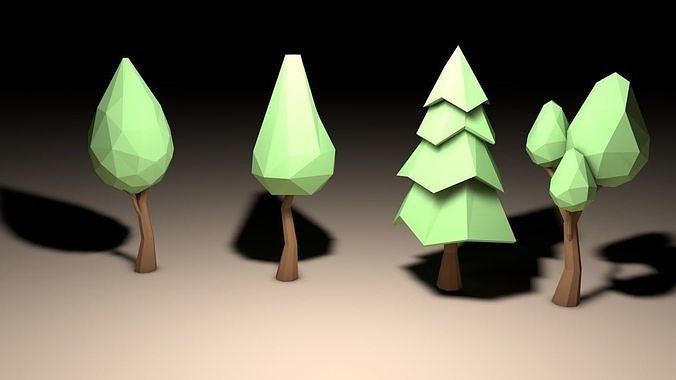 Tree polygonal trees free VR / AR / low-poly 3D model | CGTrader
