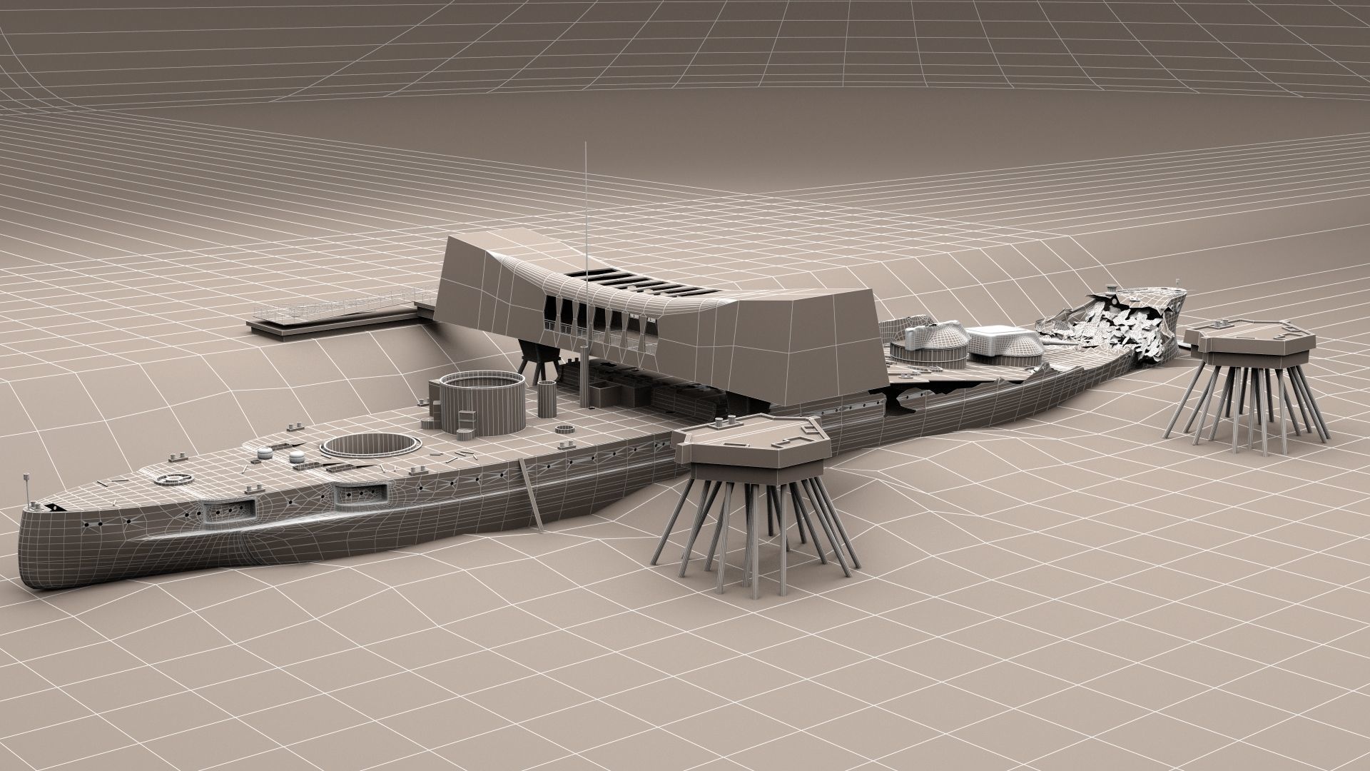 USS Arizona Memorial 3D model | CGTrader