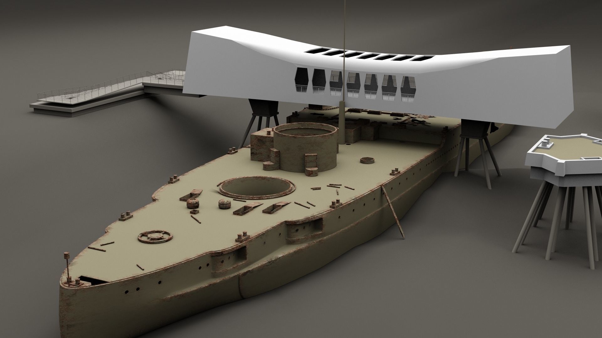 USS Arizona Memorial 3D model | CGTrader