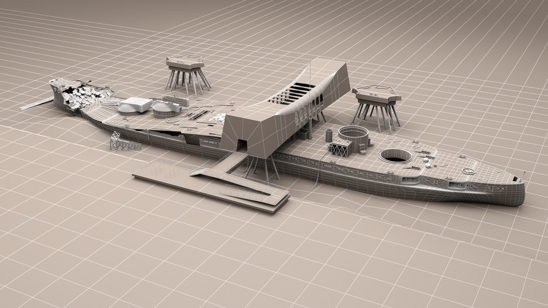 USS Arizona Memorial 3D model | CGTrader