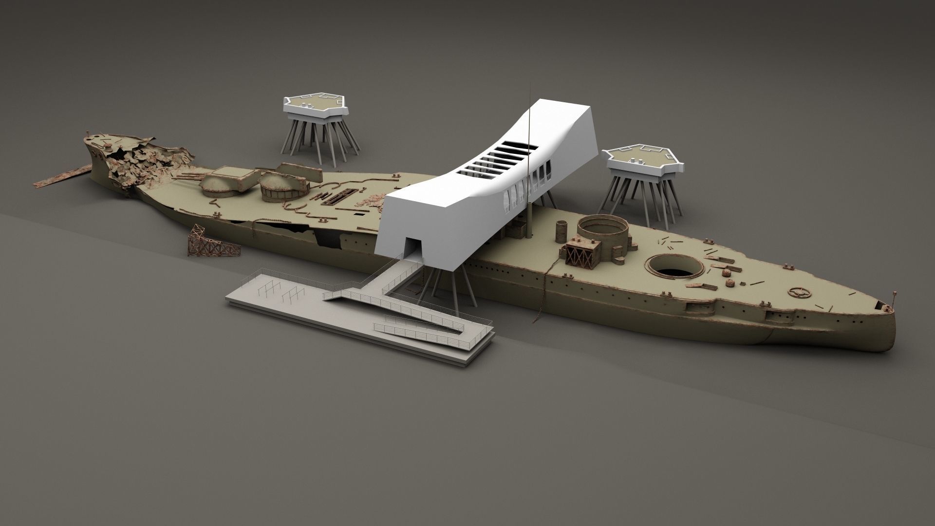 USS Arizona Memorial 3D model | CGTrader