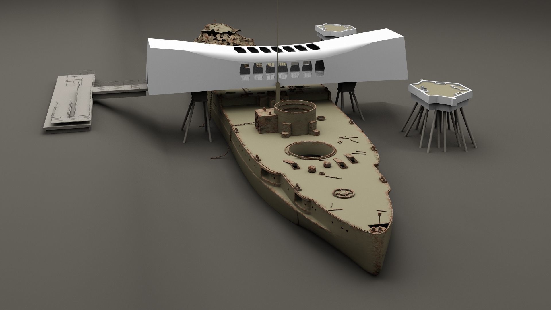 USS Arizona Memorial 3D model | CGTrader