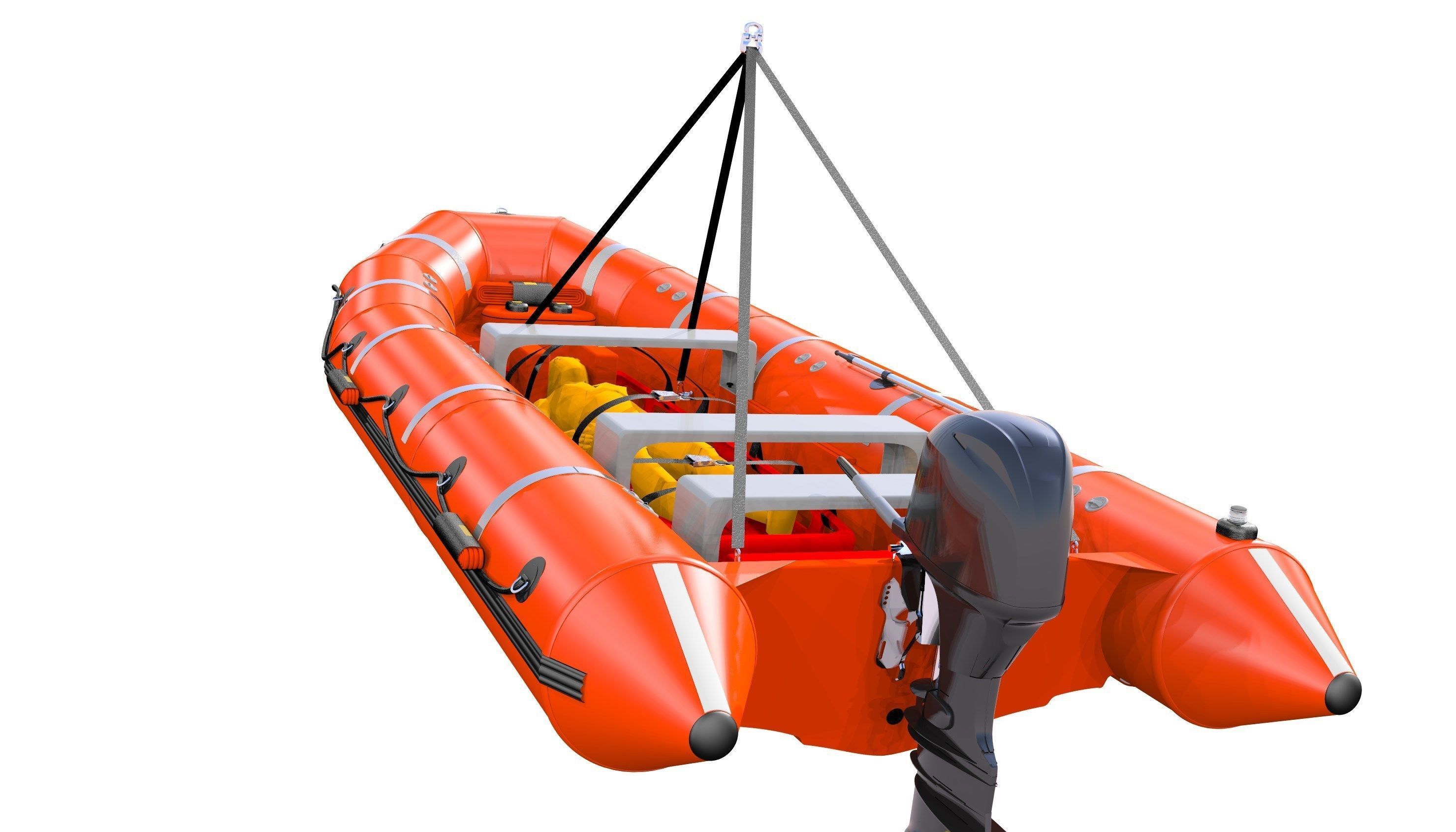 SOLAS RESCUE BOAT RHIB 3D model | CGTrader