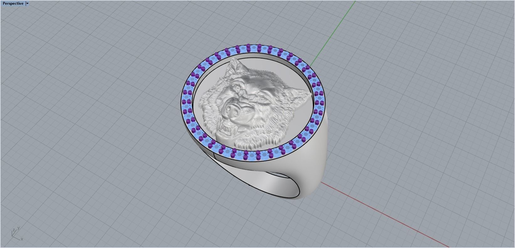 Wolf ring full inside 3D model 3D printable | CGTrader