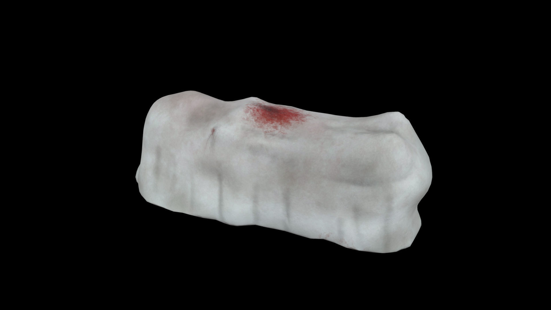 3D model Dead Body covered with a sheet on a stretcher VR / AR / low ...