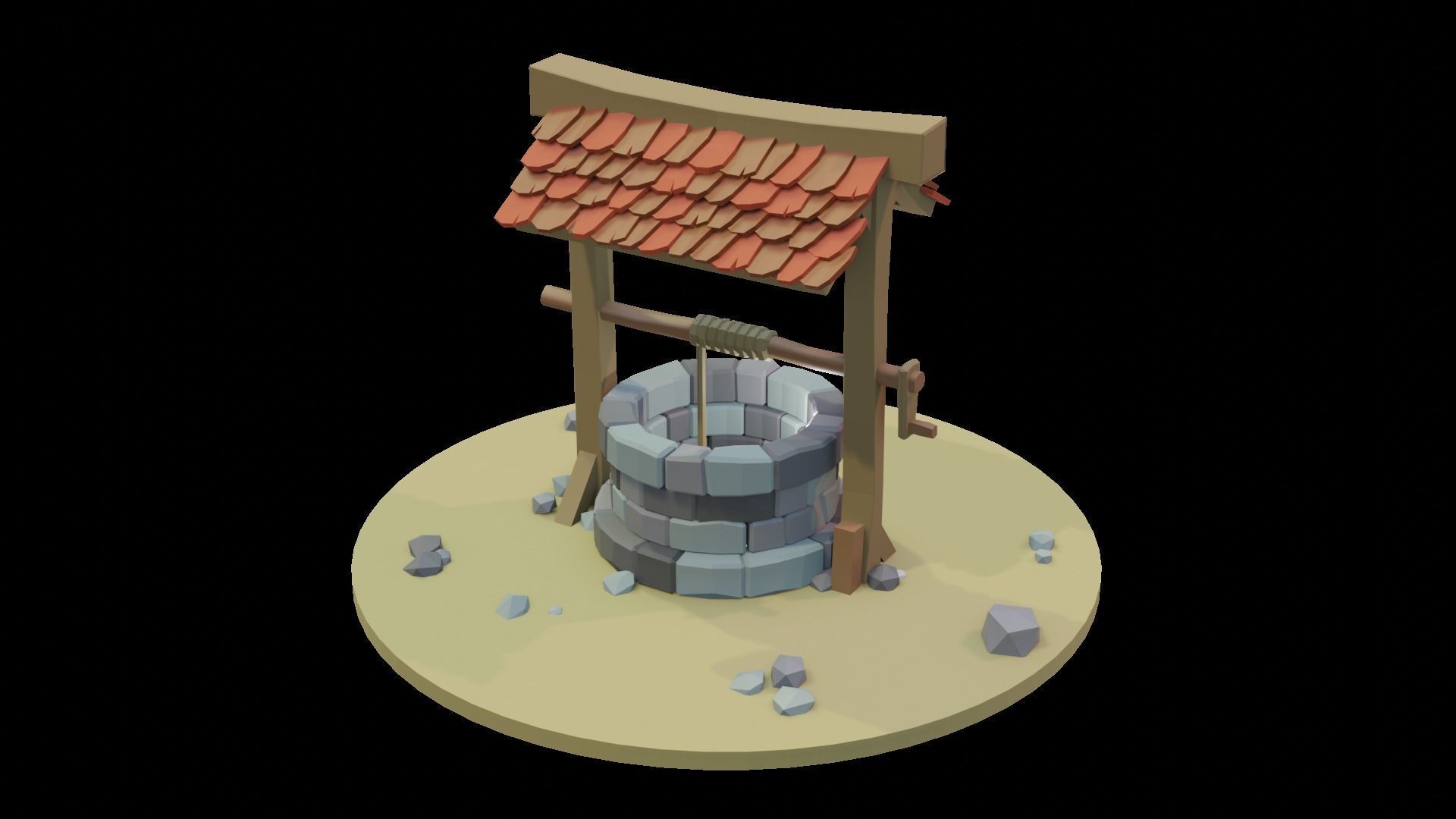 3D model Simple low-poly well VR / AR / low-poly | CGTrader