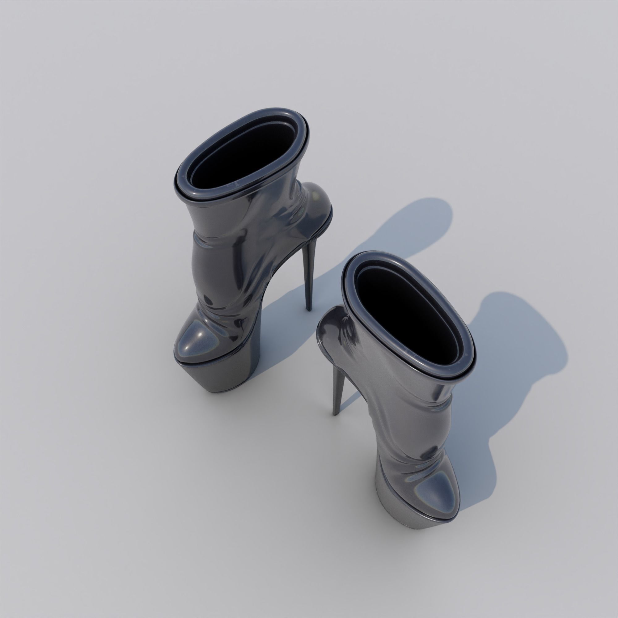 Tight Latex Platform High Heel Boot 3D model | CGTrader