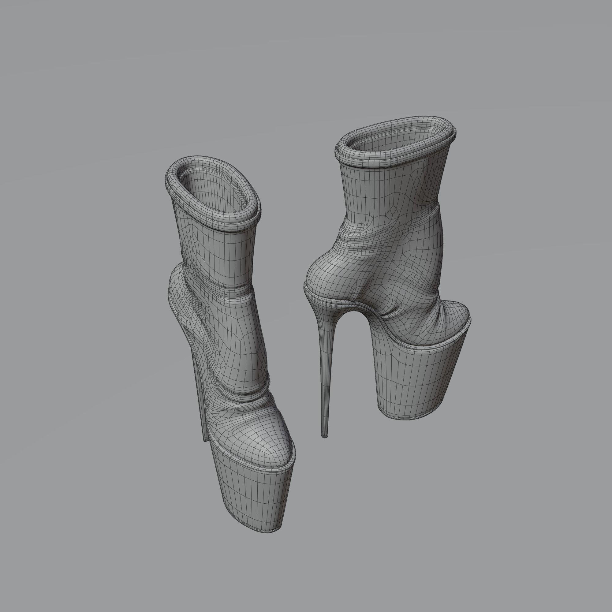 Tight Latex Platform High Heel Boot 3D model | CGTrader