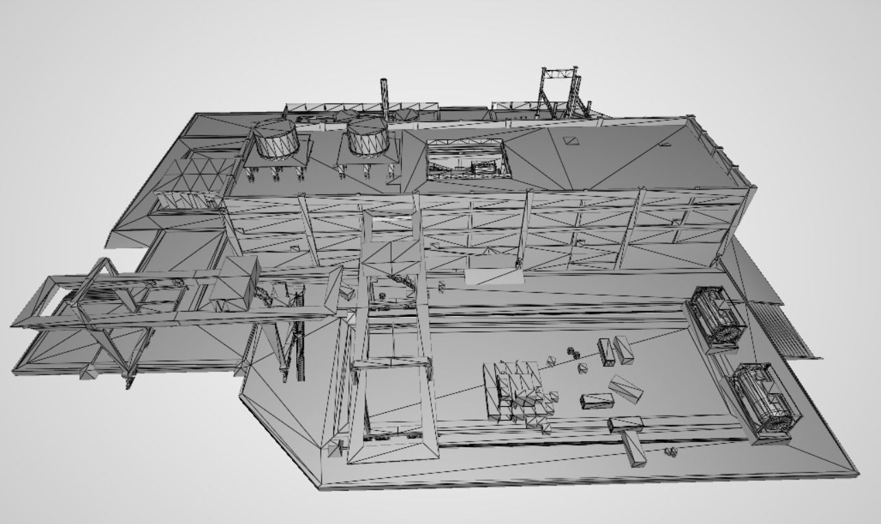 factory free fire 3D model rigged | CGTrader