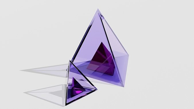 Decoration two glass triangles free 3D model | CGTrader