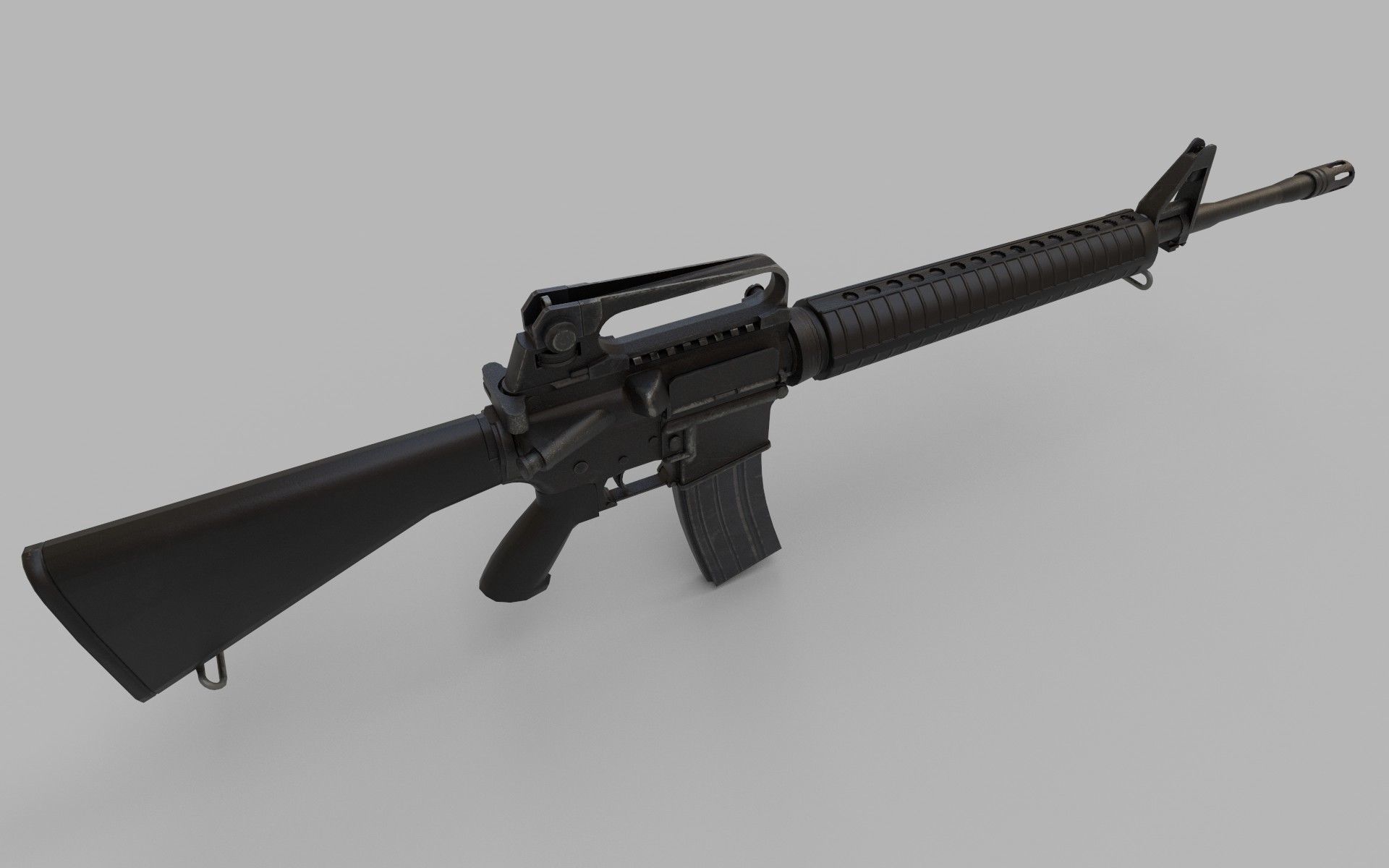 3D model M16A4 Assault Rifle Low-poly 3D model VR / AR / low-poly ...