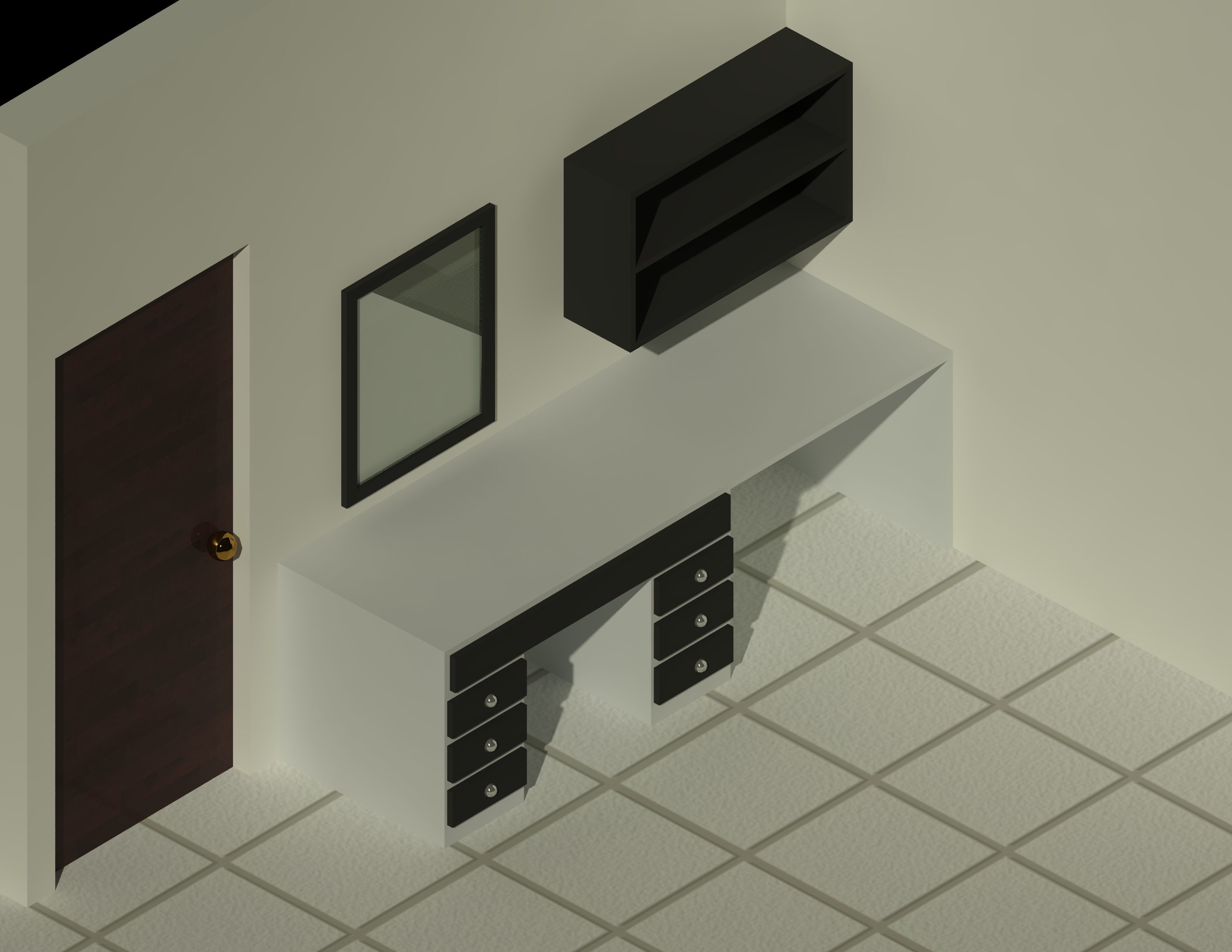 Study Table with Mirror 3D model | CGTrader