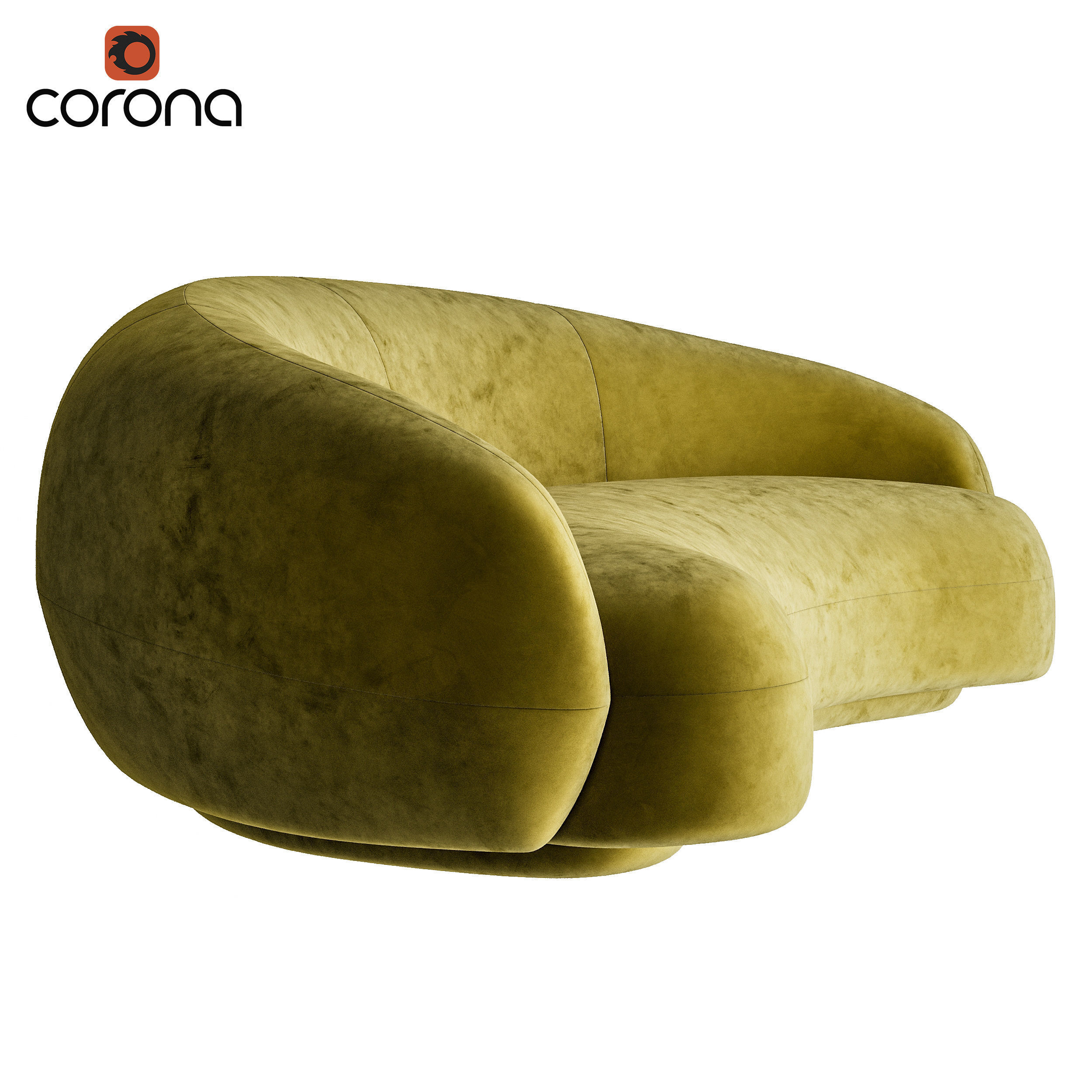 Suede organic futuristic sofa 3D model | CGTrader