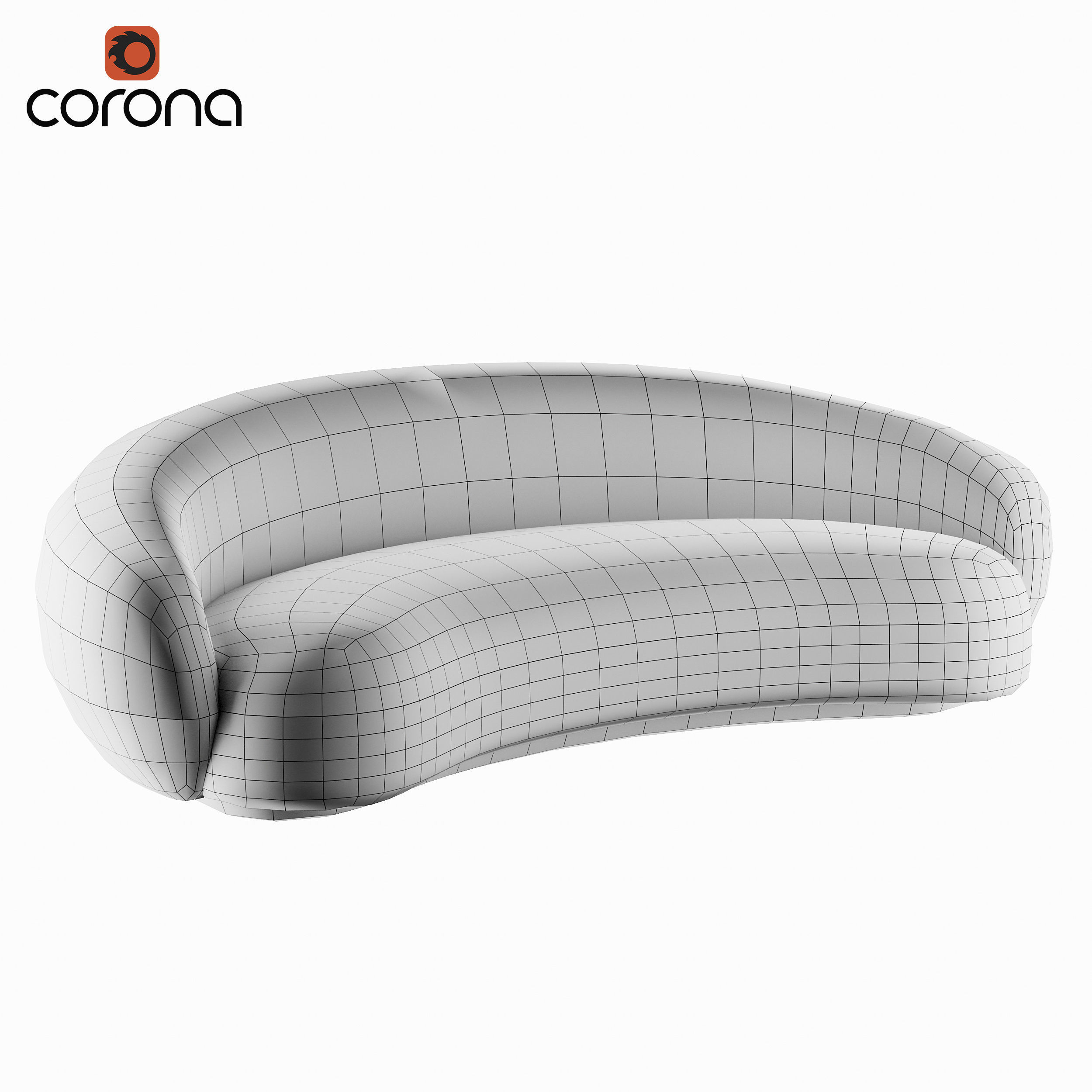 Suede organic futuristic sofa 3D model | CGTrader