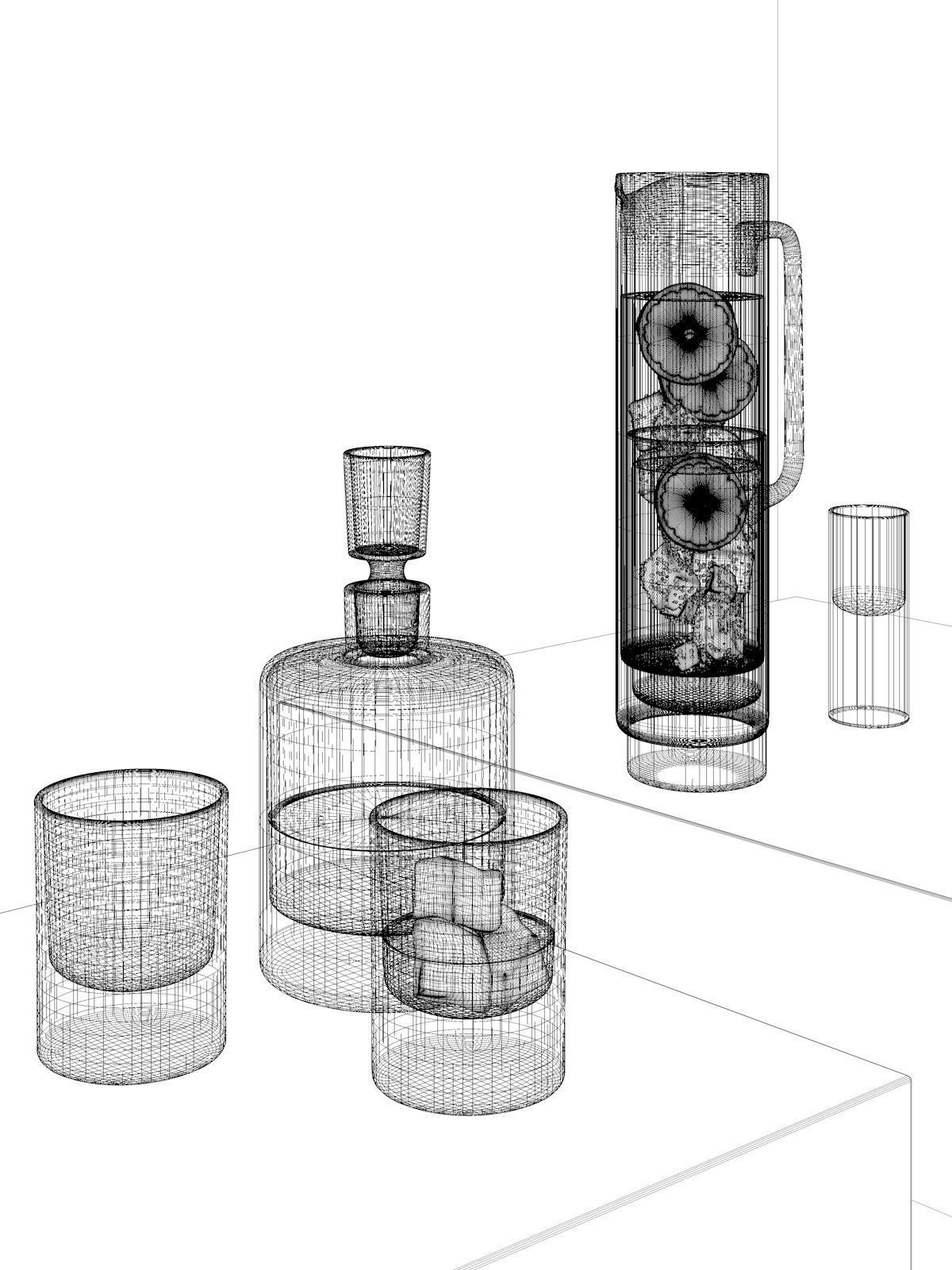 Boris Vodka and Whiskey Glass Sets 3D model | CGTrader