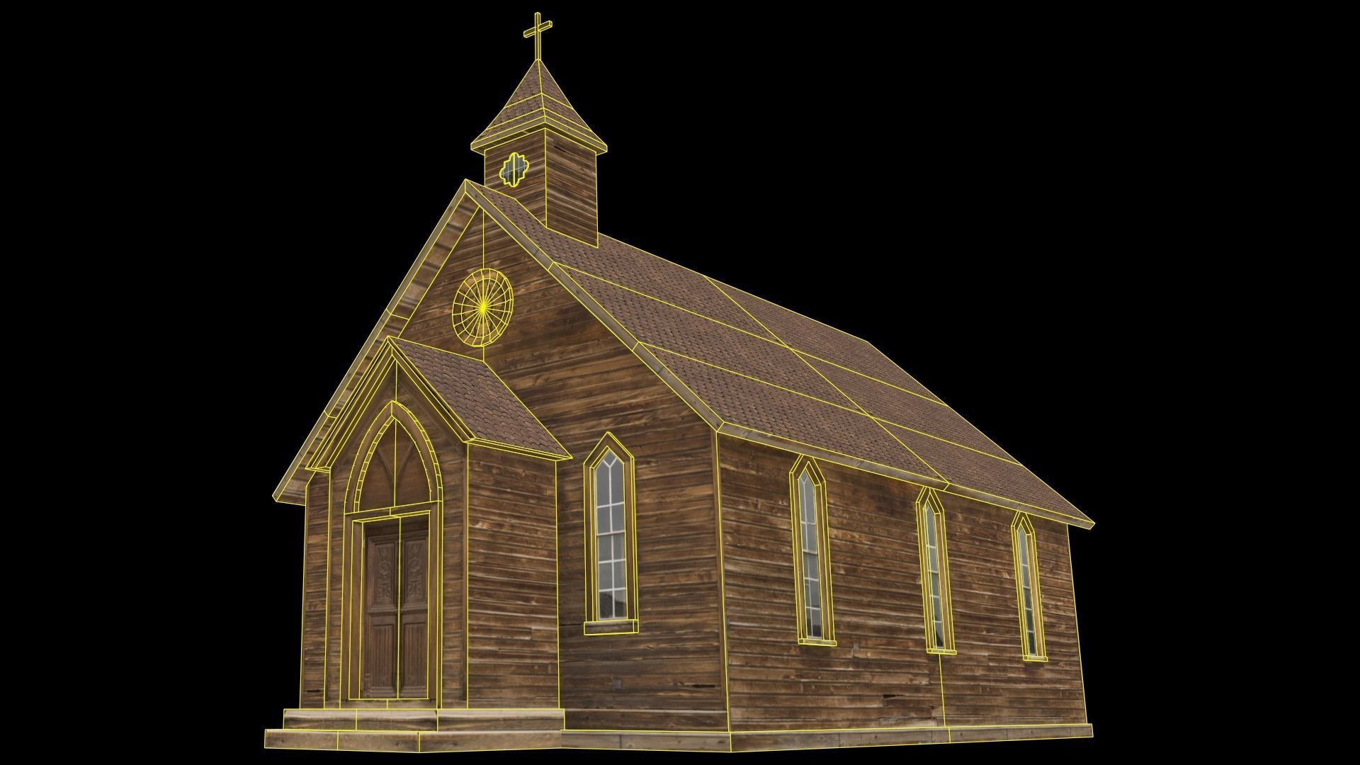 3D model Wooden Church Low Poly VR / AR / low-poly | CGTrader