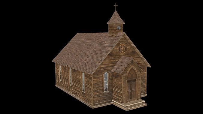 3D model Wooden Church Low Poly VR / AR / low-poly | CGTrader