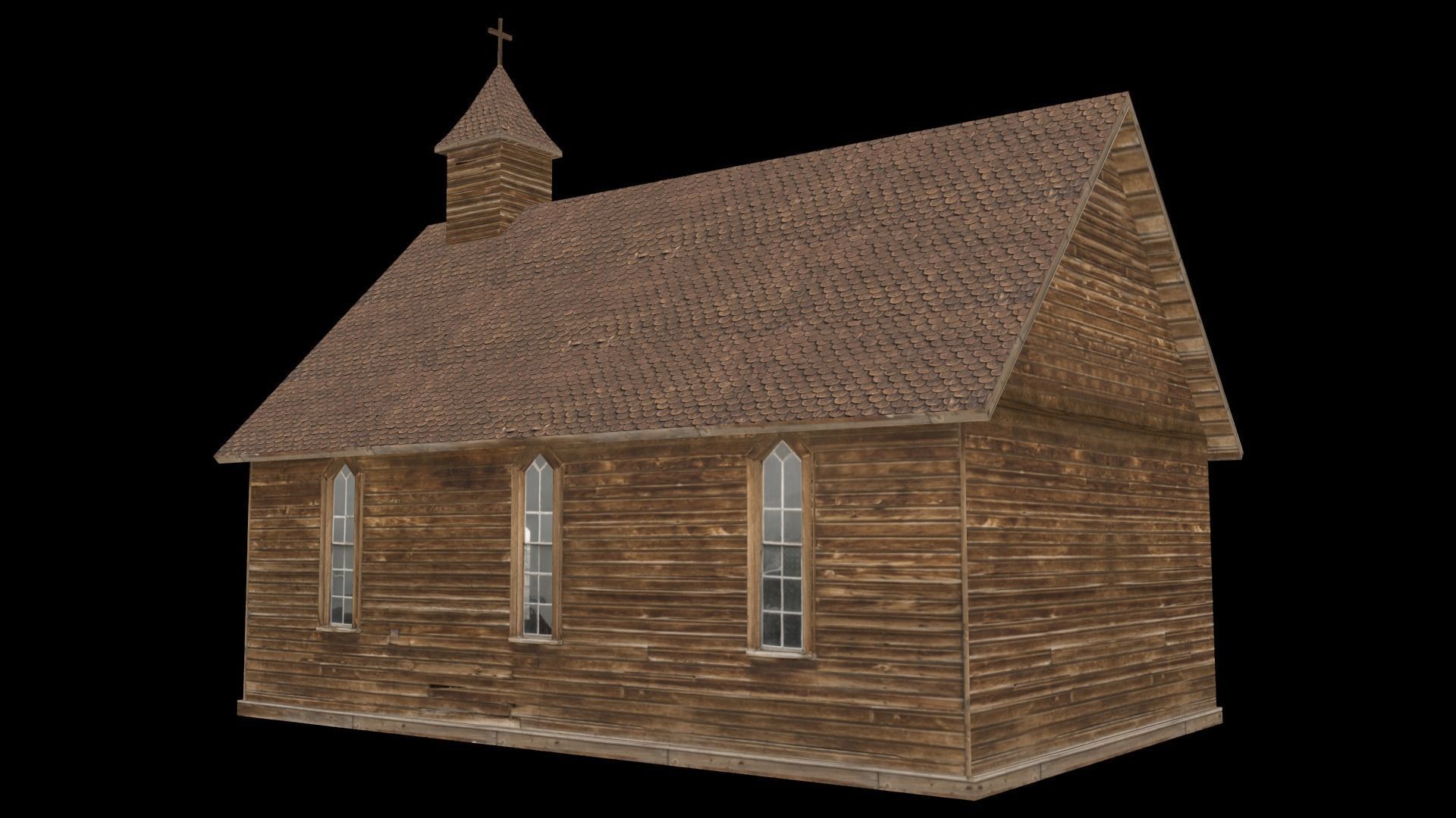 3D model Wooden Church Low Poly VR / AR / low-poly | CGTrader