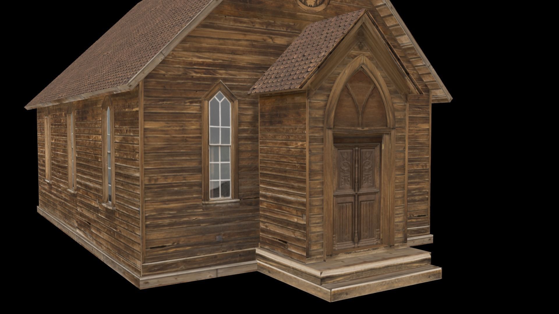 3D model Wooden Church Low Poly VR / AR / low-poly | CGTrader