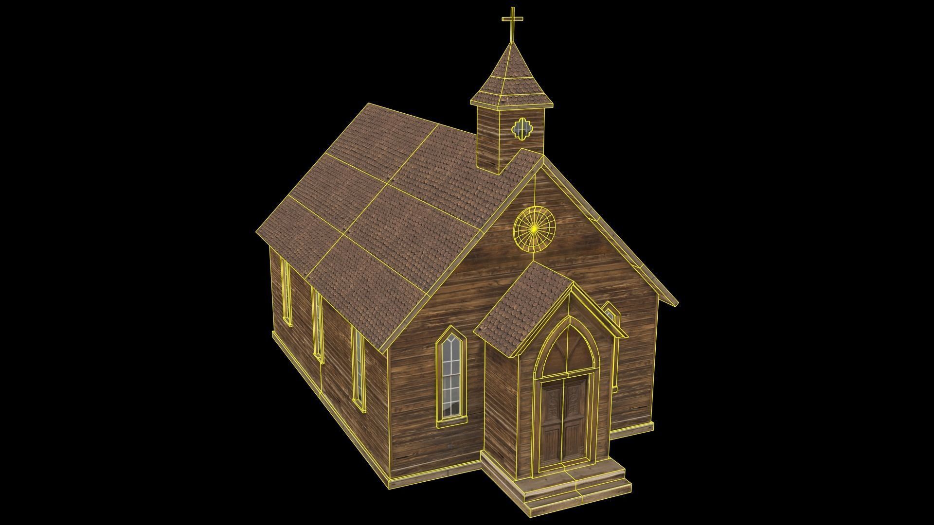 3D model Wooden Church Low Poly VR / AR / low-poly | CGTrader