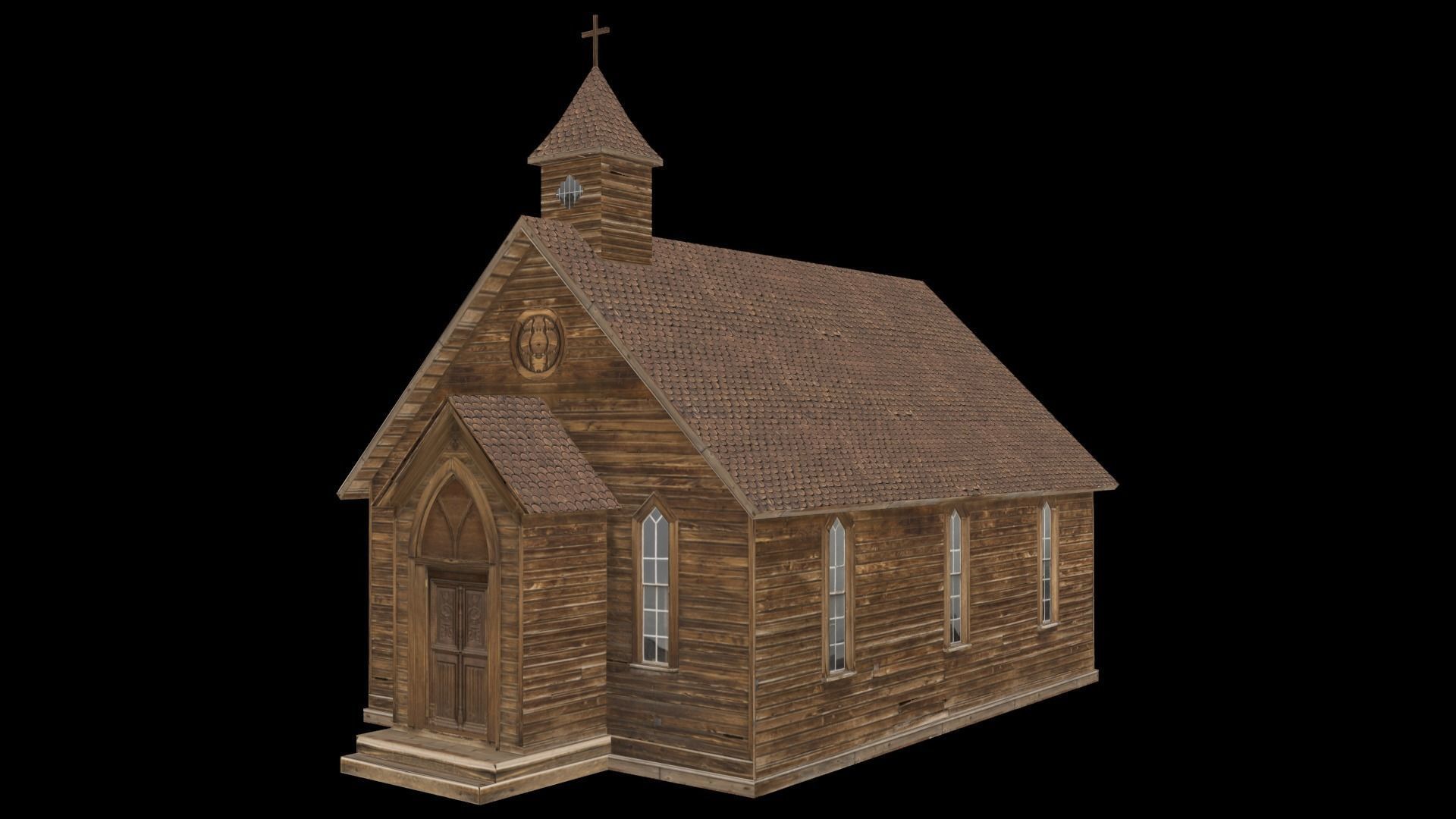 3D model Wooden Church Low Poly VR / AR / low-poly | CGTrader