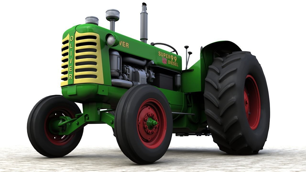 Oliver Super 99 Tractor 1954 3D model | CGTrader