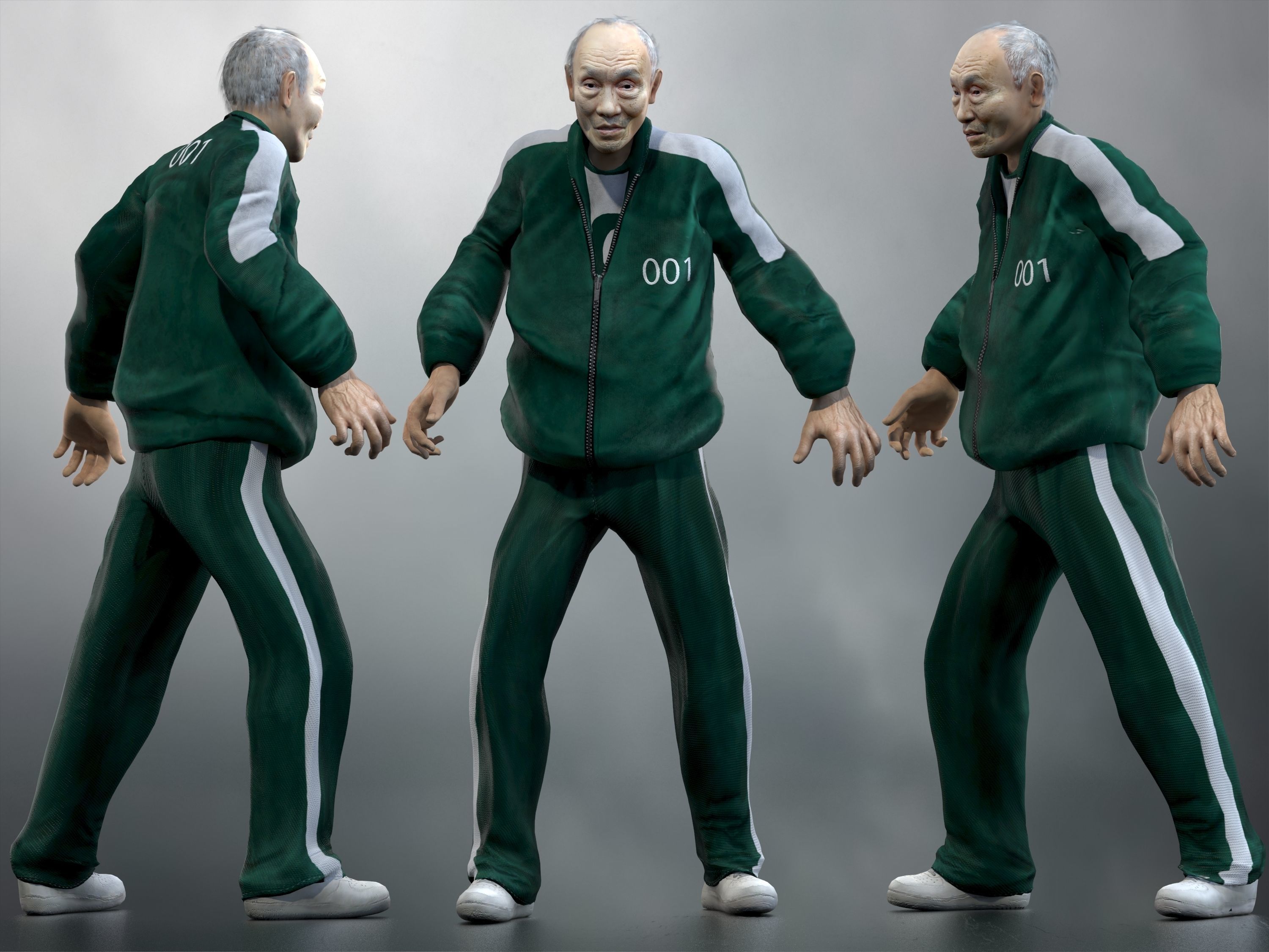 3D model Squid Game Oh Il Nam VR / AR / low-poly rigged | CGTrader