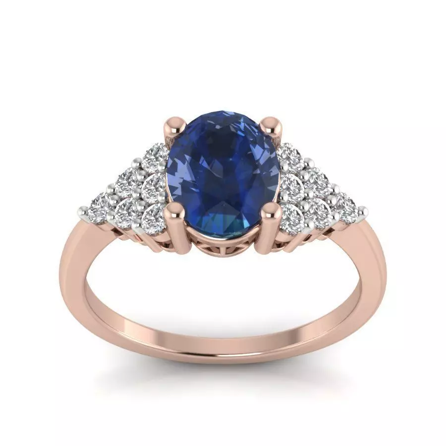 solitaire wedding engagement Oval ring 3D print model 3D model 3D ...