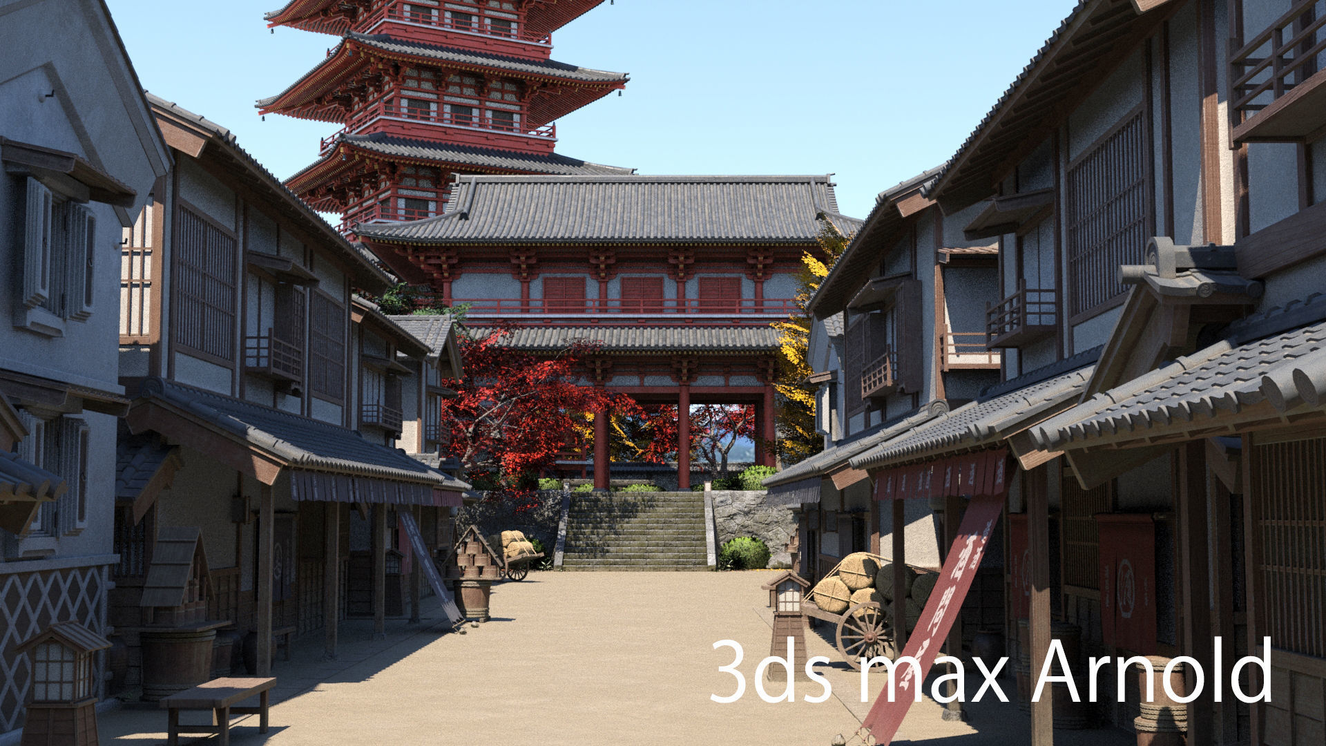 Old Japanese Town 3D model | CGTrader