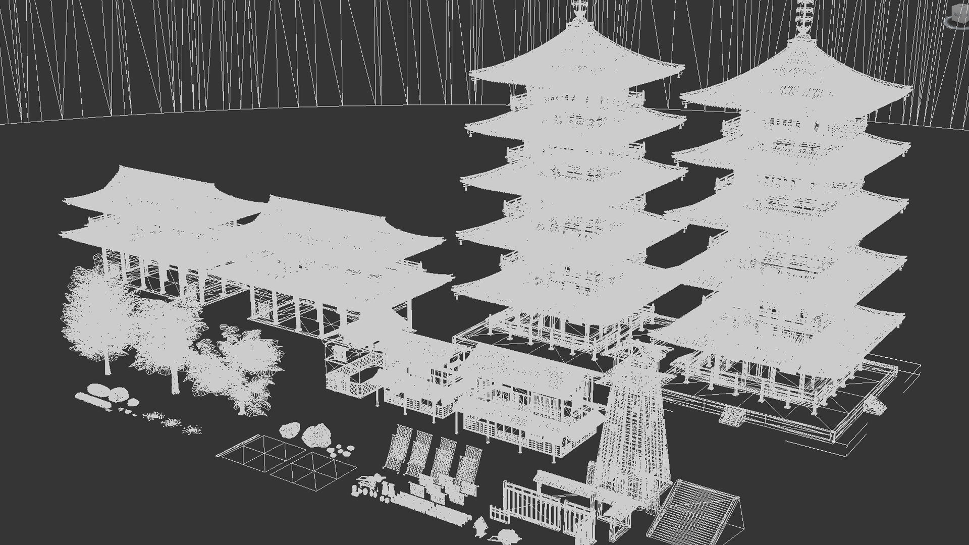 Old Japanese Town 3D model | CGTrader