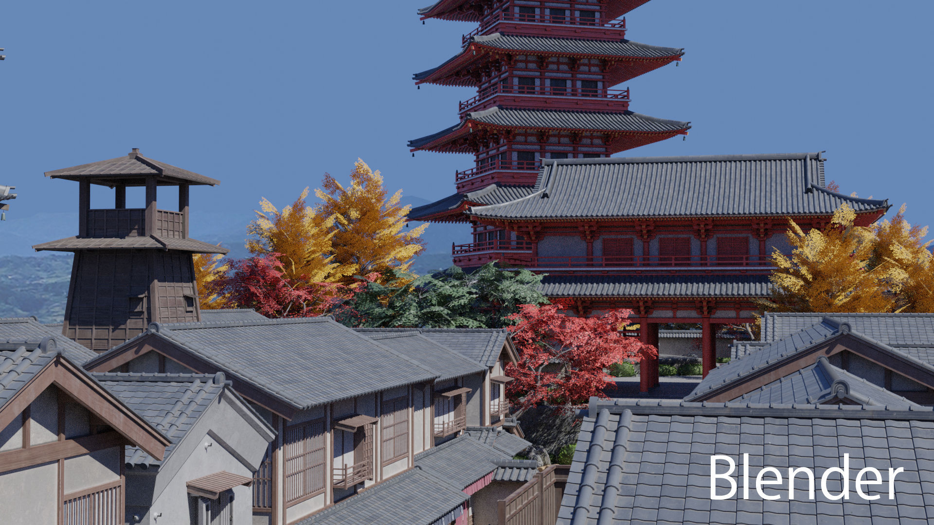 Old Japanese Town 3D model | CGTrader