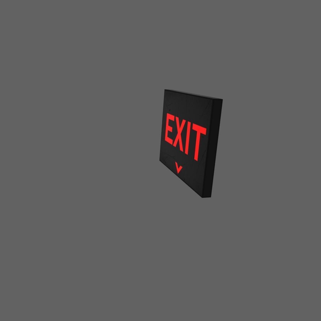 3D model Exit sign emissive VR / AR / low-poly | CGTrader